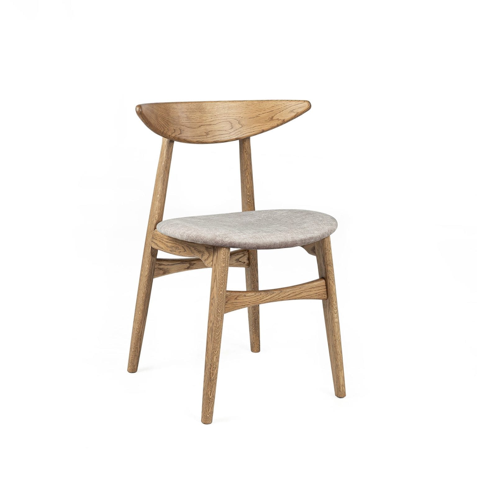 Scaun dining lemn masiv de stejar, POLO, fumuriu, Jazz4, 80x43x42 cm